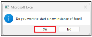 Open Wizard in a New Excel Instance
