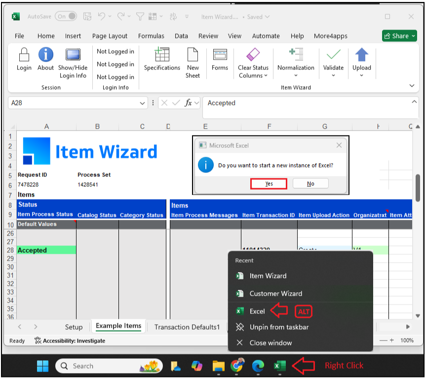 Open Wizard in a New Excel Instance